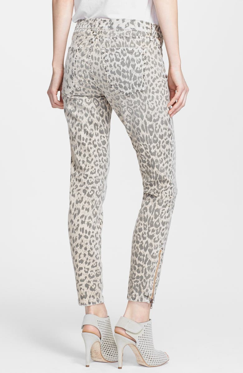 Current/Elliott 'The Soho' Leopard Print Zip Skinny Jeans | Nordstrom