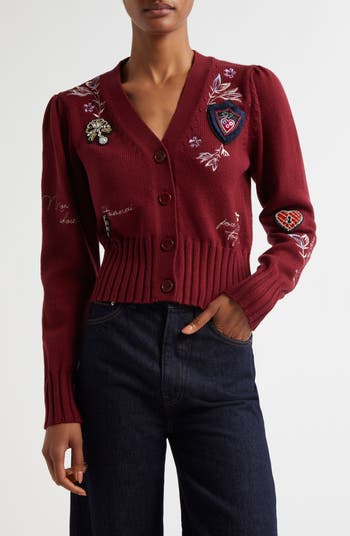 Cinq à Sept Heritage Patch Morgan Cardigan | Nordstrom