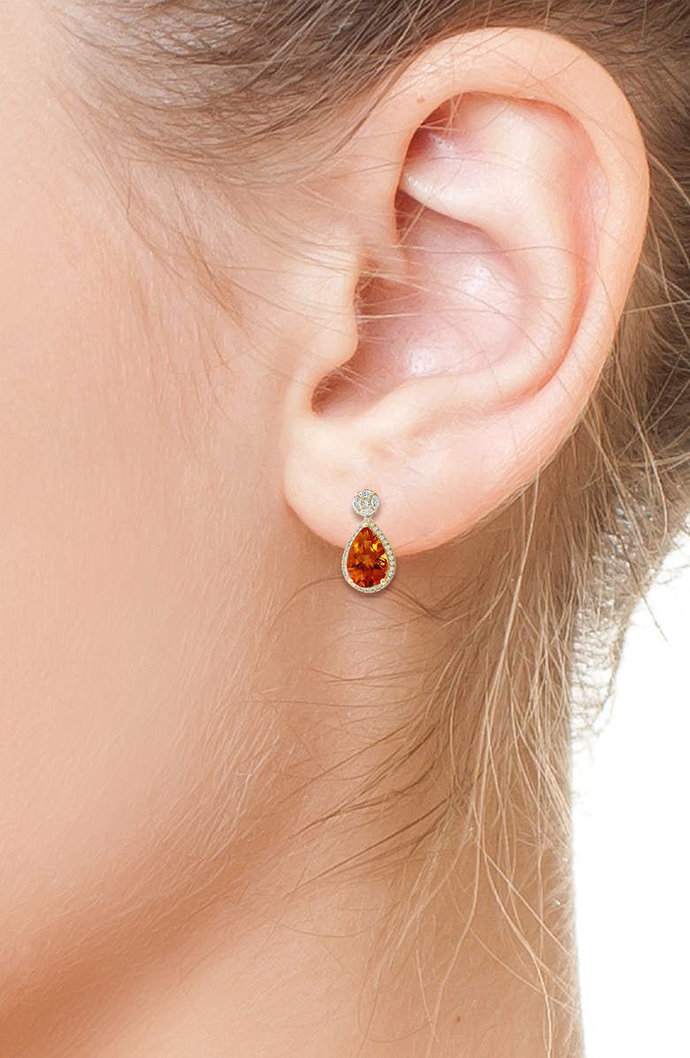 EFFY 14K Yellow Gold Diamond & Citrine Drop Earrings - 0.56 ctw ...