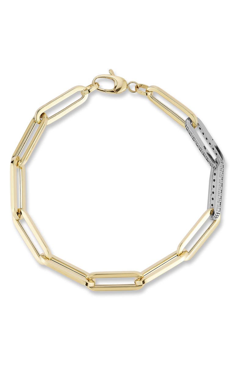 Ember Fine Jewelry Diamond Two-Tone Paper Clip Chain Bracelet ...