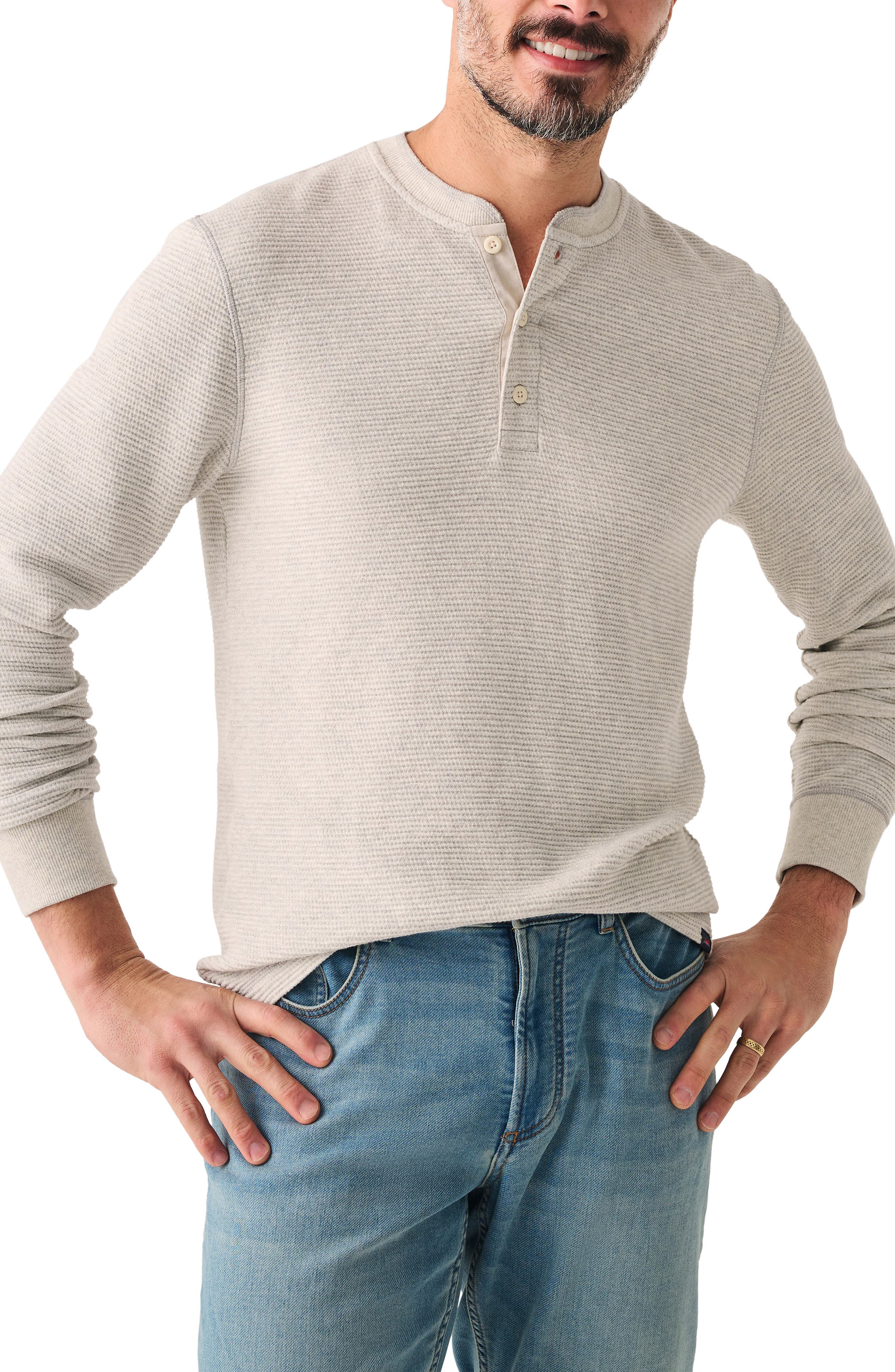 Faherty Surf Waffle Henley | Nordstromrack