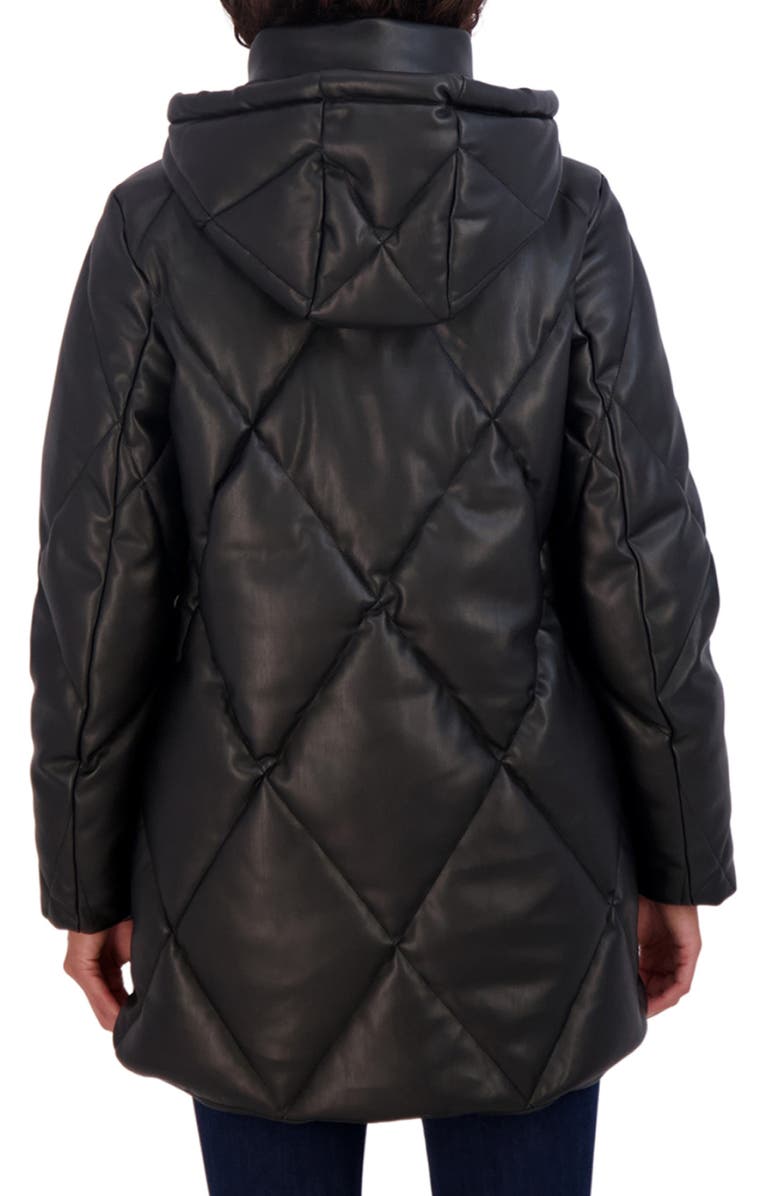 Sebby Faux Leather Hooded Puffer Jacket | Nordstromrack