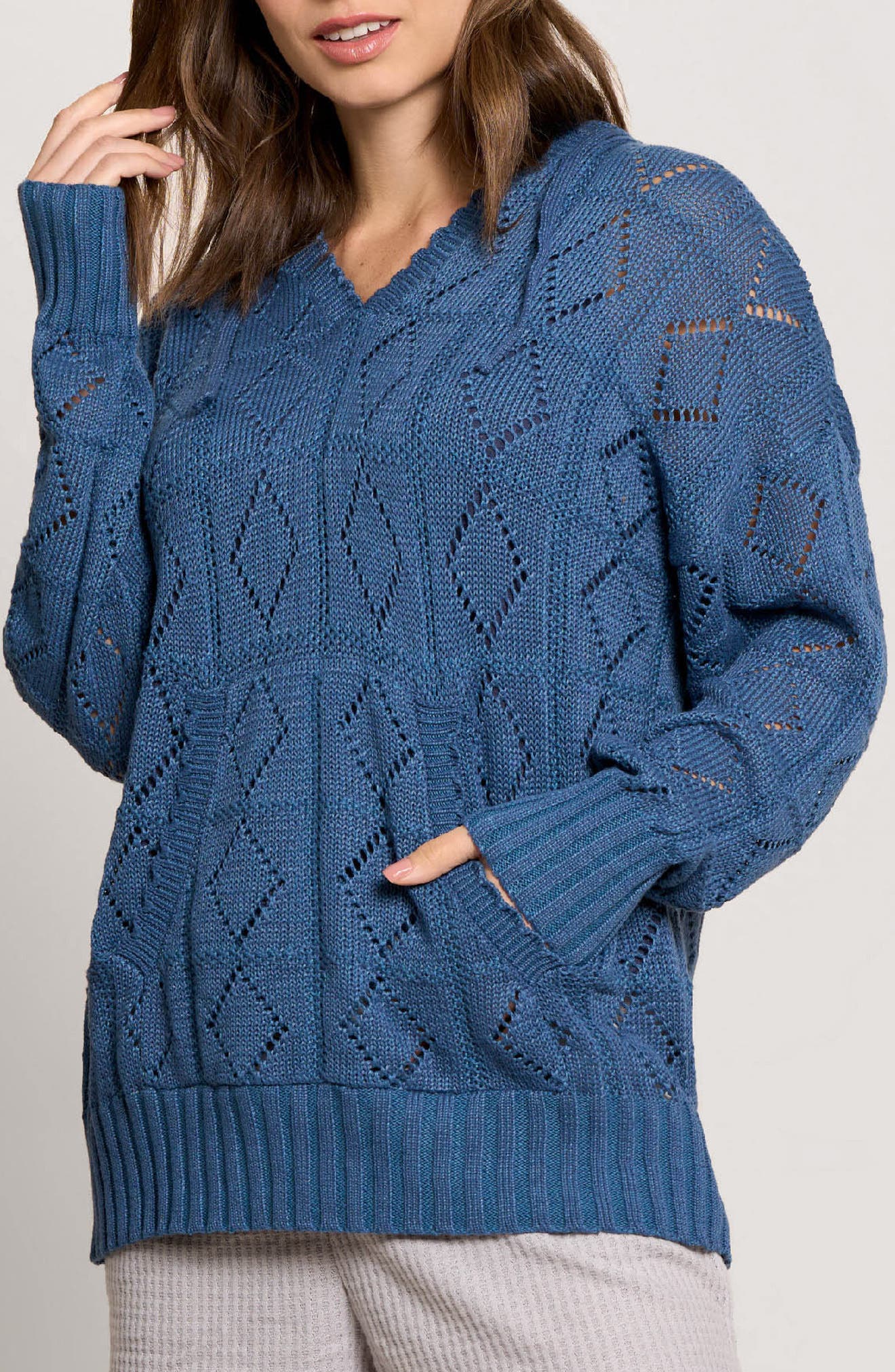 JANTZEN Beach Bum Open Stitch Cover-Up Hoodie | Nordstromrack