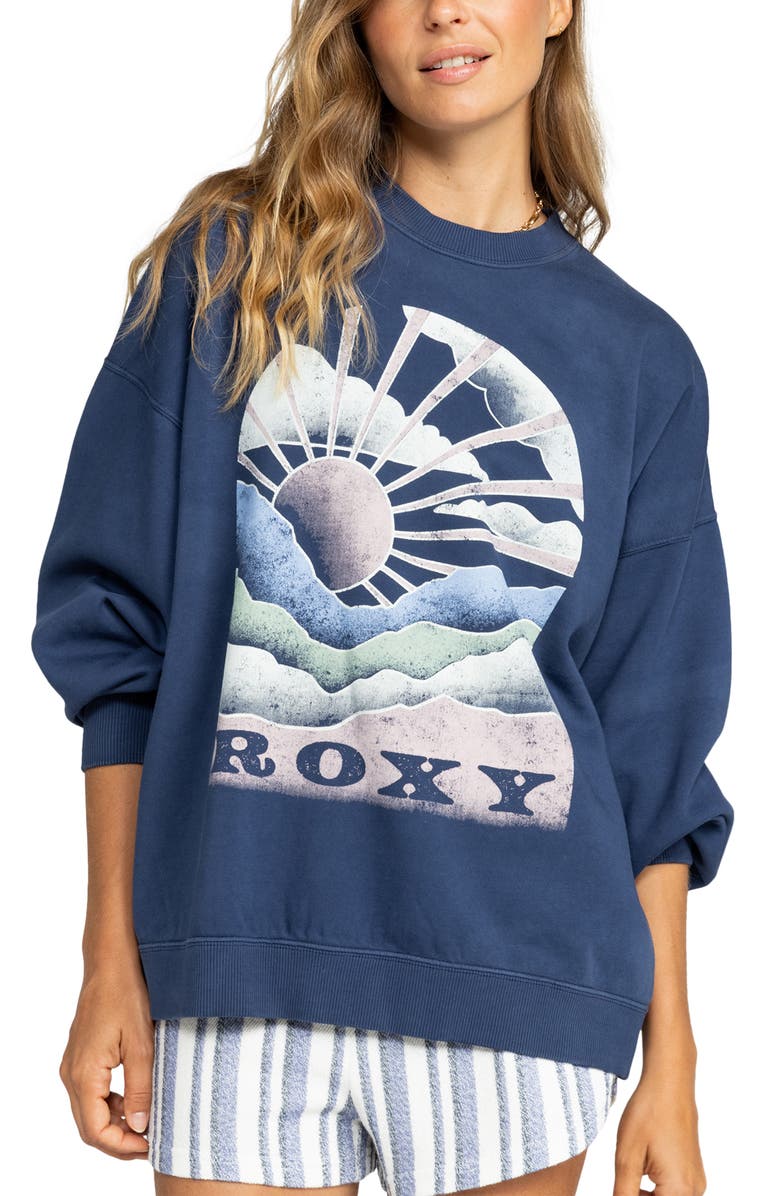 Roxy Lineup Oversize Crewneck Pullover | Nordstromrack