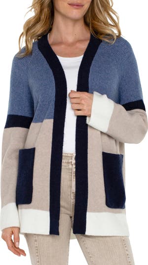 Liverpool Los Angeles Colorblock Open Front Cardigan | Nordstrom