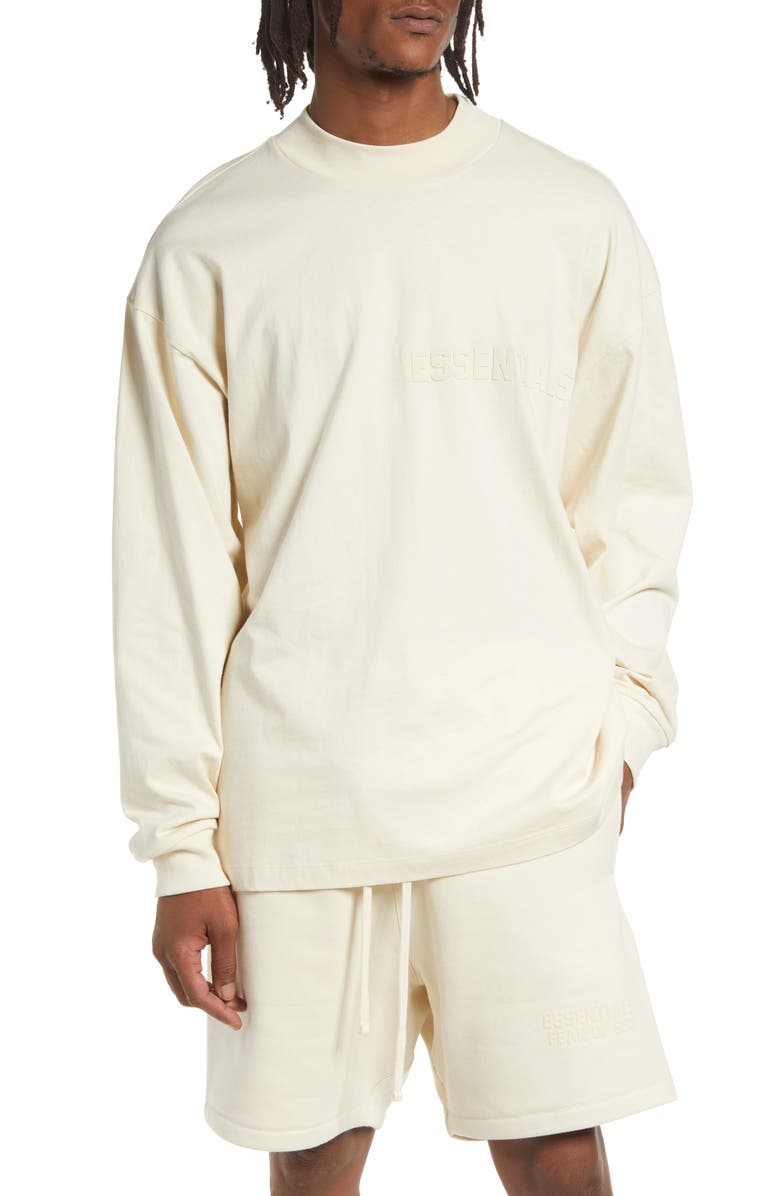 Fear of God Essentials Oversize Long Sleeve Cotton Logo Tee | Nordstrom