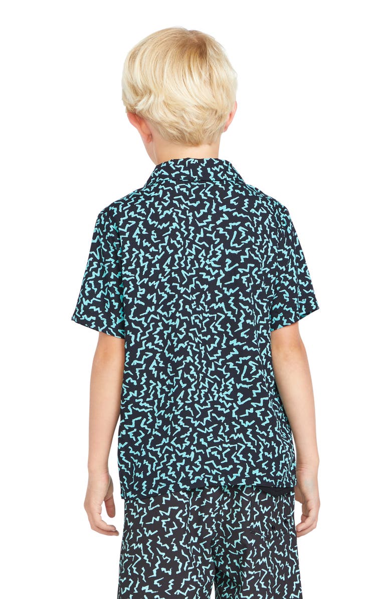 Volcom Kids' Asphalt Beach Squiggle Print Camp Shirt | Nordstromrack