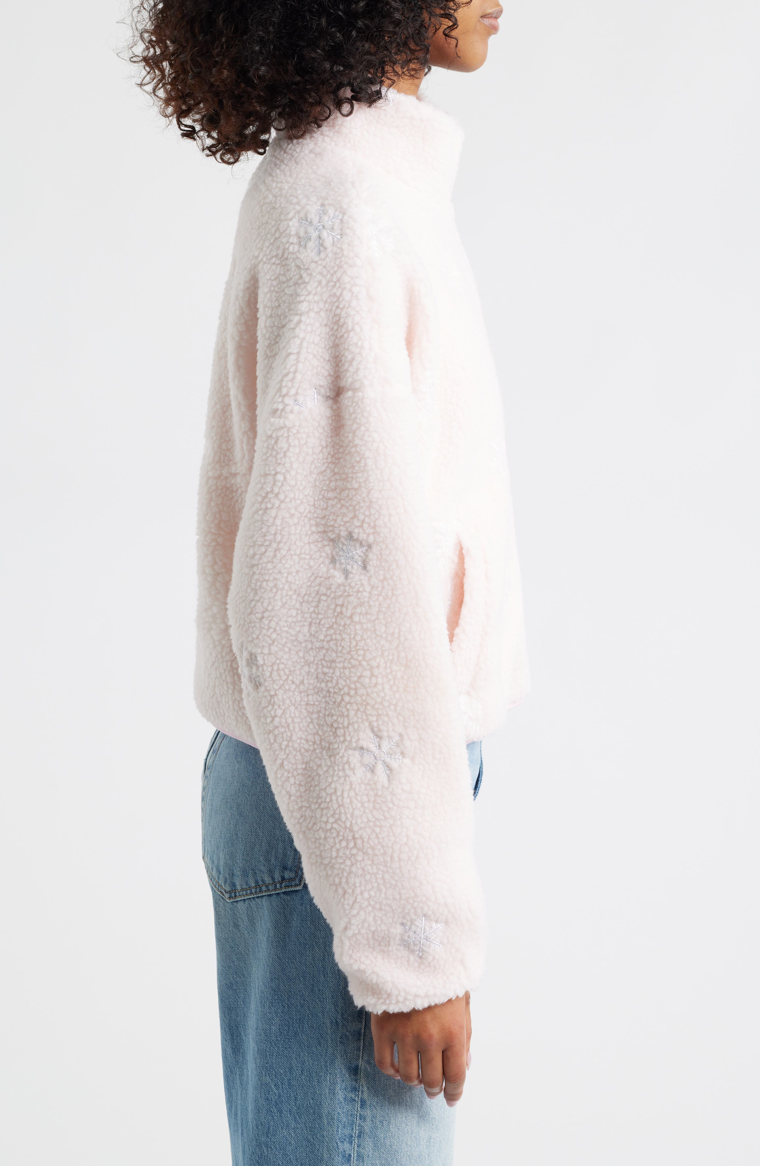 HAPPY CAMP3R Snow Angel Elle Embroidered Faux Fur Pullover | Nordstrom