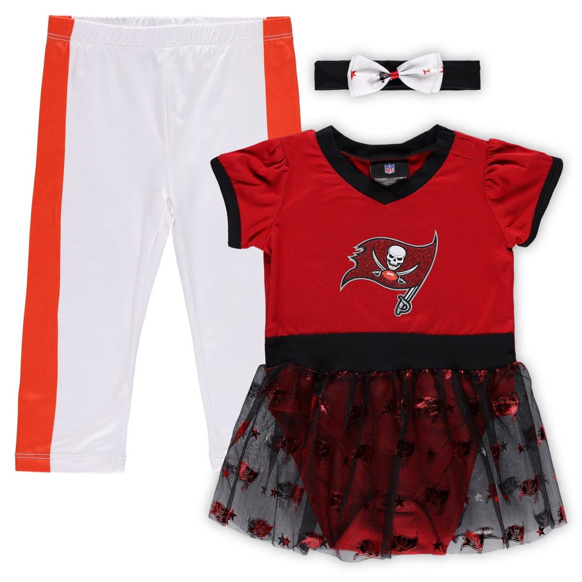 JERRY LEIGH Girls Infant Red Tampa Bay Buccaneers Tailgate Game Day ...