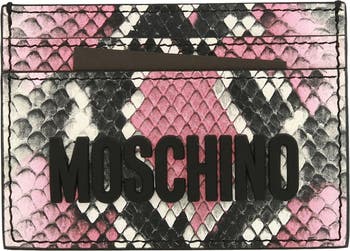 Moschino Python Embossed Leather Card Case | Nordstromrack