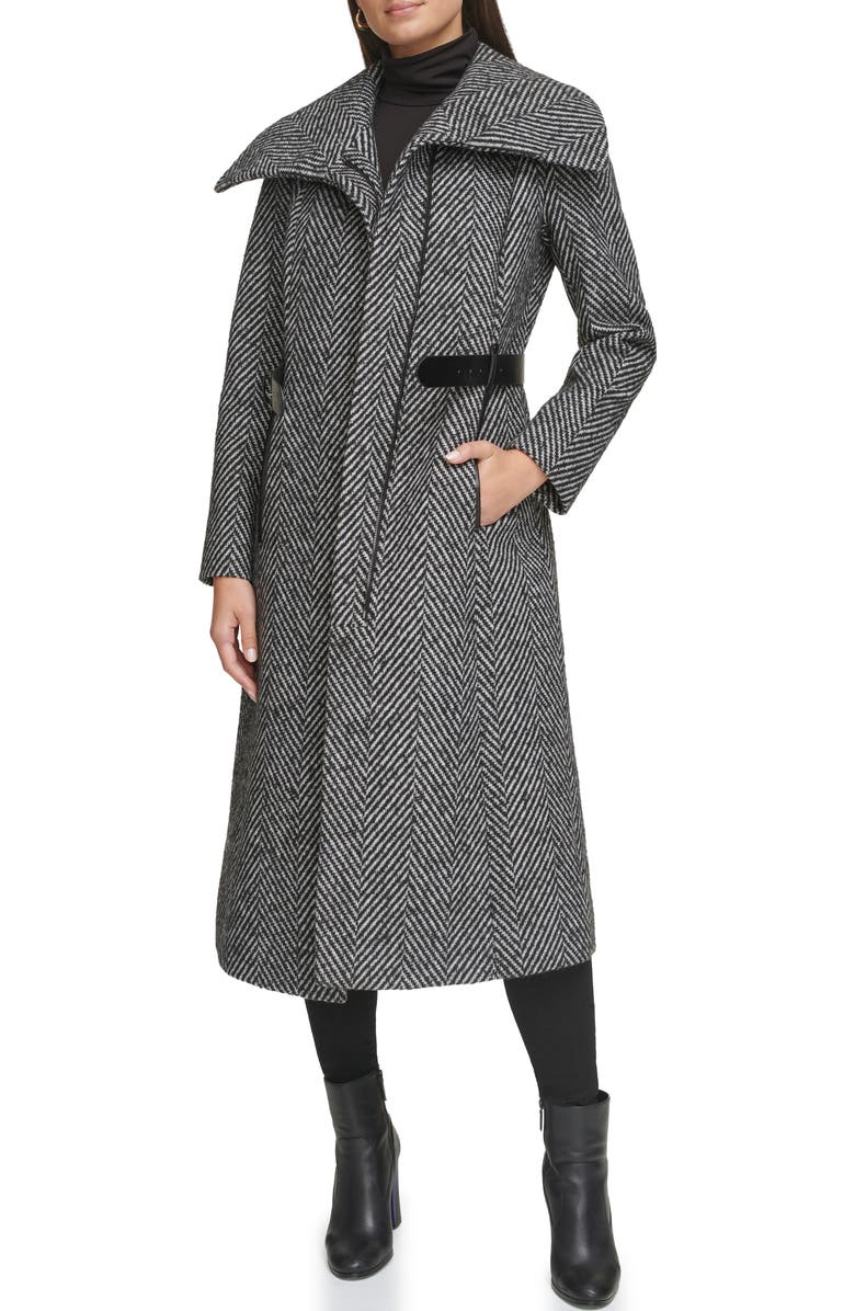 Kenneth Cole New York Textured Herringbone Tweed Coat | Nordstrom