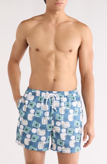 Original Penguin Retro Geo Print 5-Inch Swim Trunks | Nordstromrack