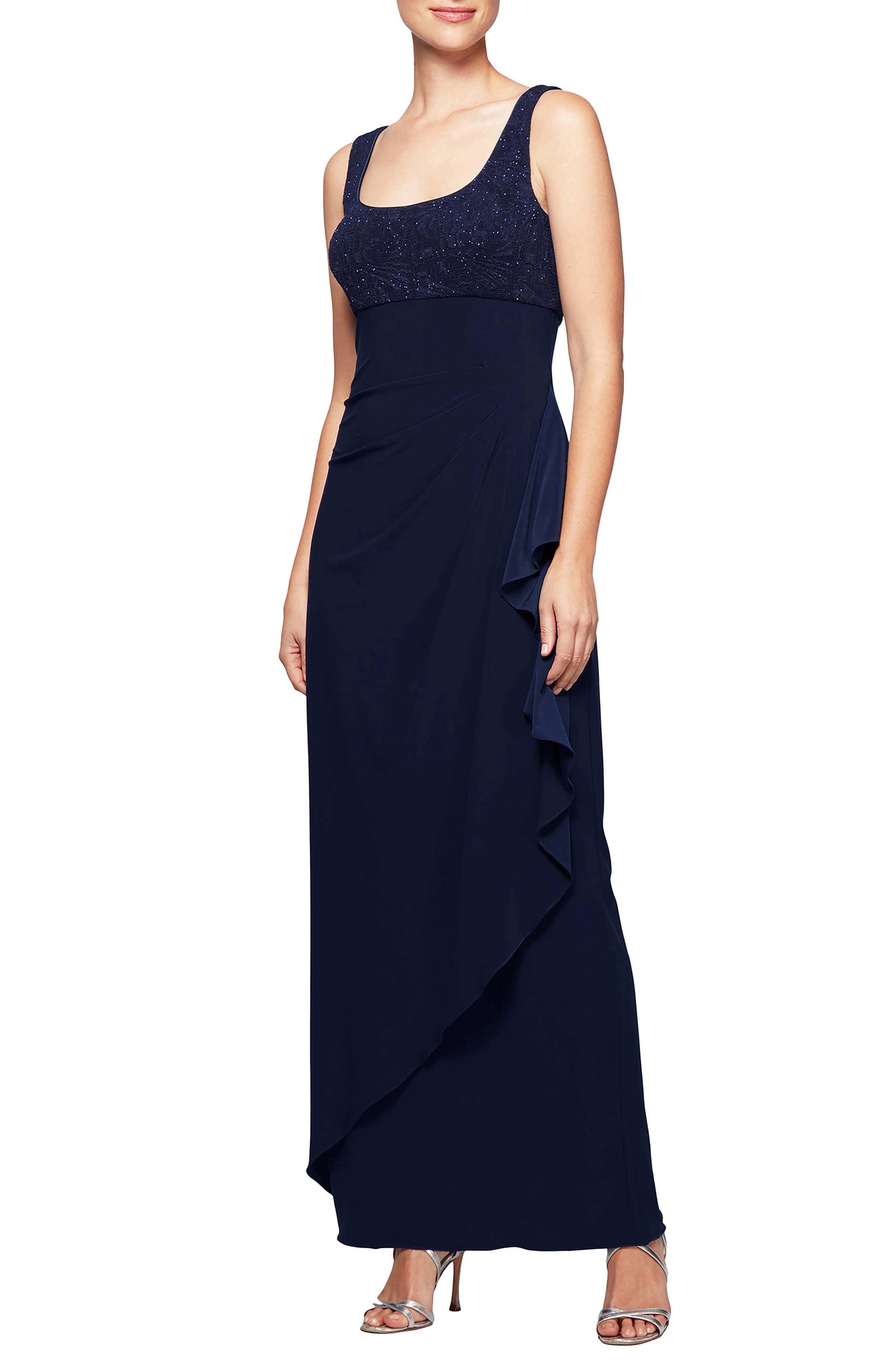 Alex Evenings Draped Column Gown with Bolero Jacket | Nordstrom