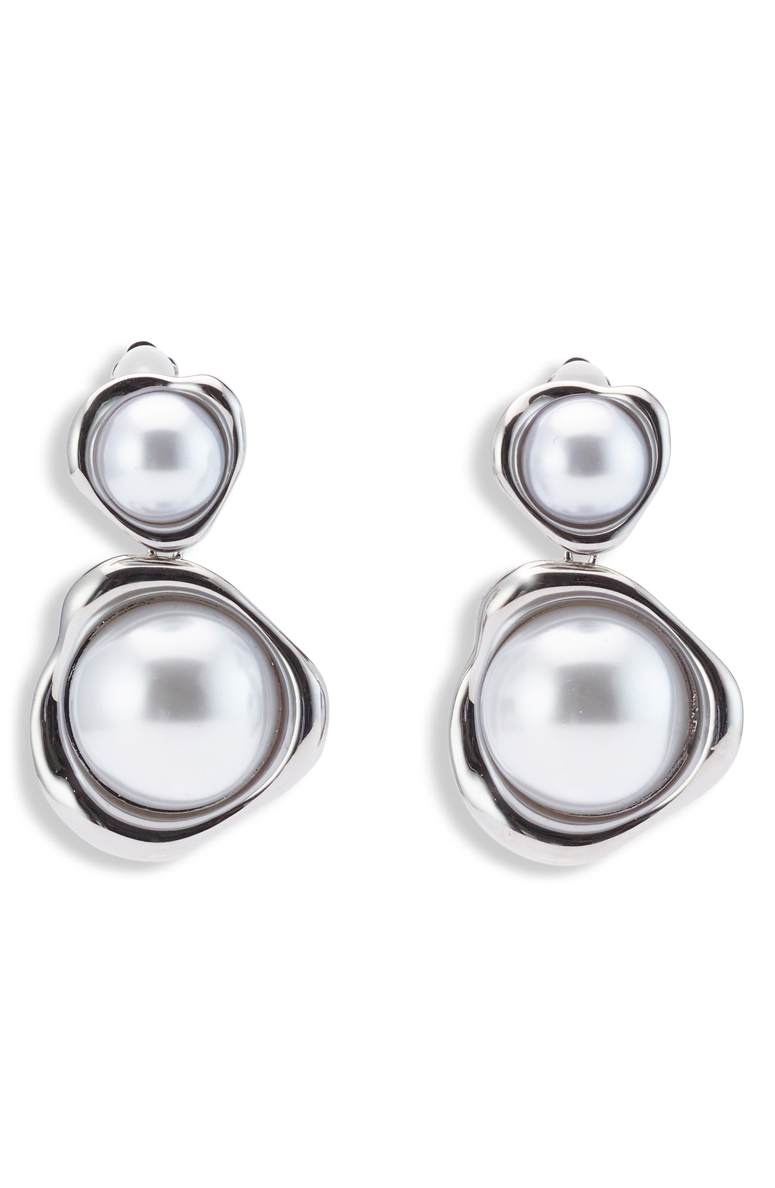 LELET NY Sloane Pearl Drop Clip-On Earrings | Nordstrom