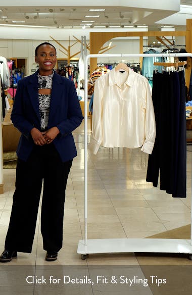 Halogen® Collared Crepe Popover Top | Nordstromrack