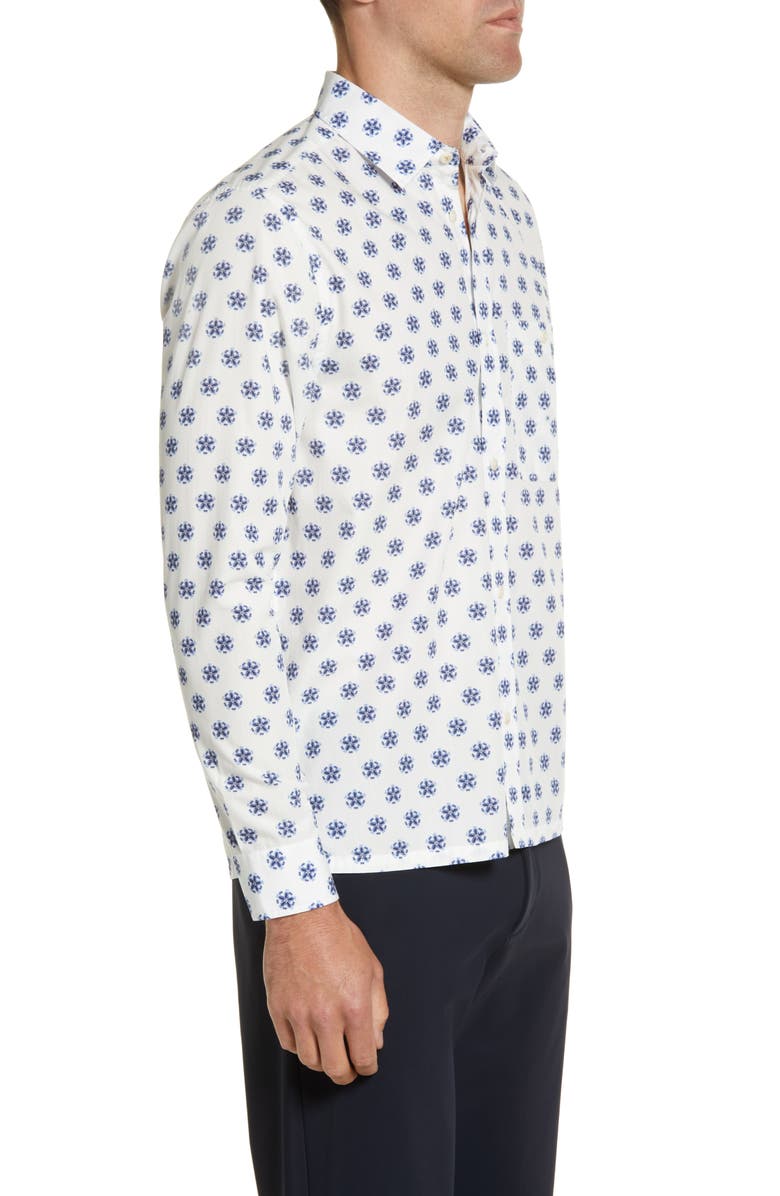 Ted Baker London Ilenka Floral Geo Print Cotton Button-Up Shirt ...