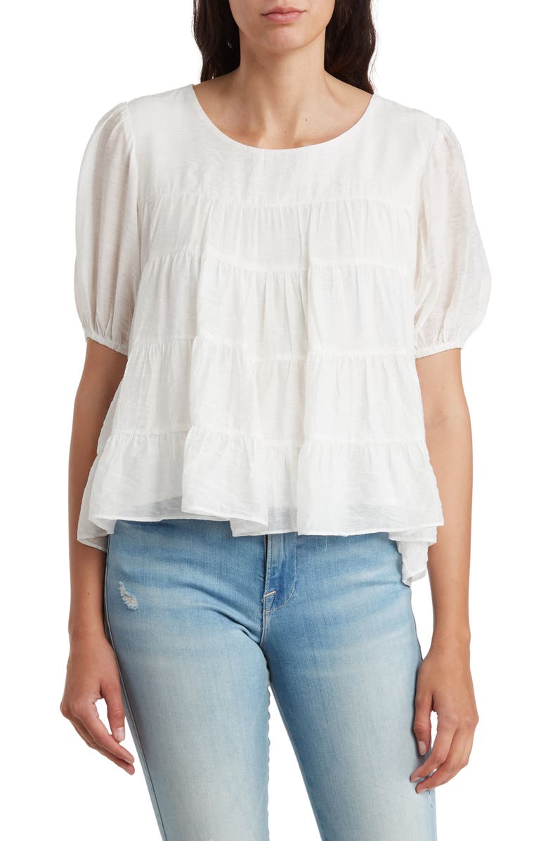 Lush Puff Sleeve Tiered Babydoll Top | Nordstromrack