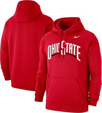 Nike Men's Nike Scarlet Ohio State Buckeyes Wordmark Logo Club Pullover ...