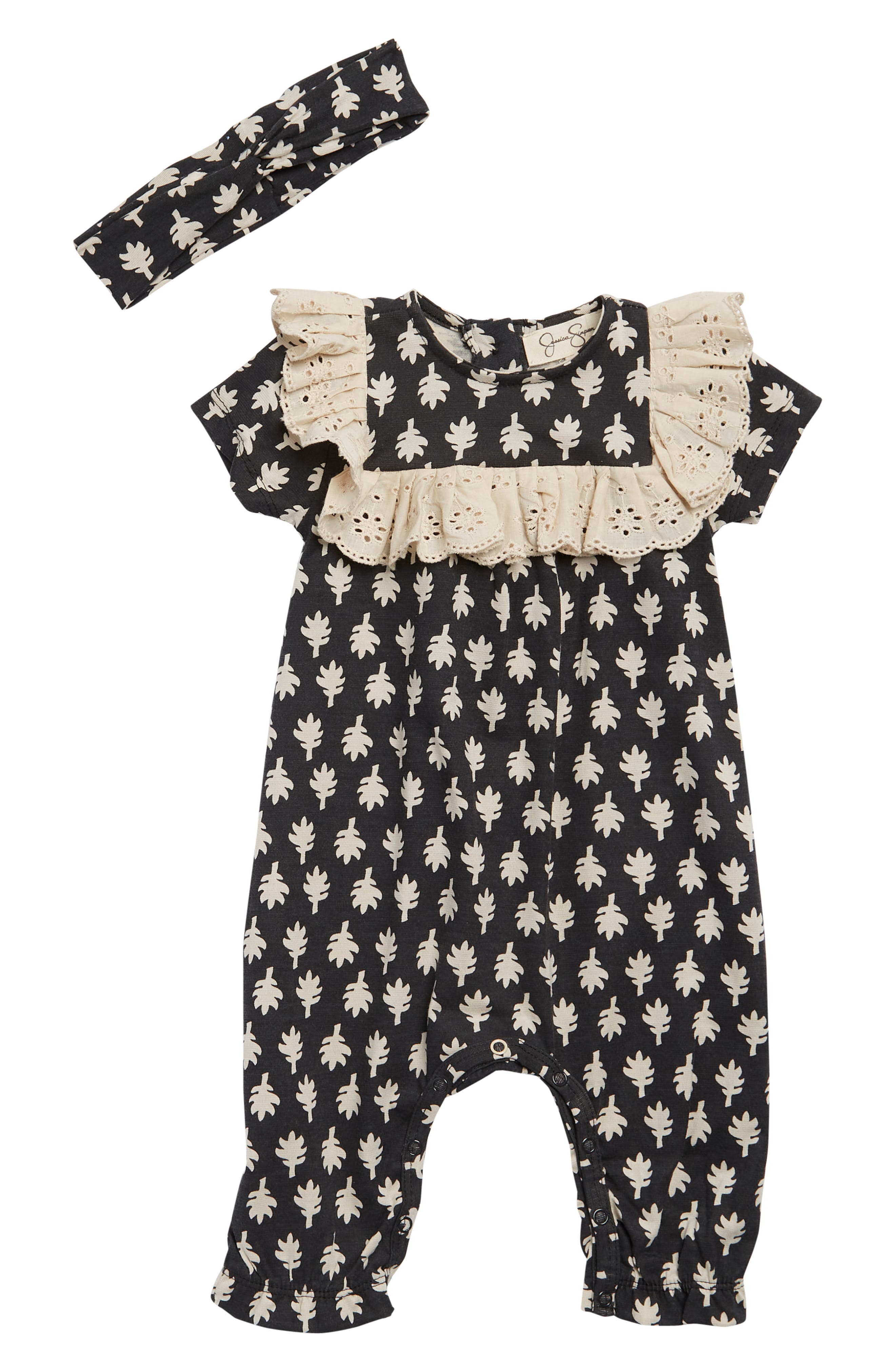 Jessica Simpson Kids' Eyelet Ruffle Trimmed Yoke Coverall | Nordstromrack