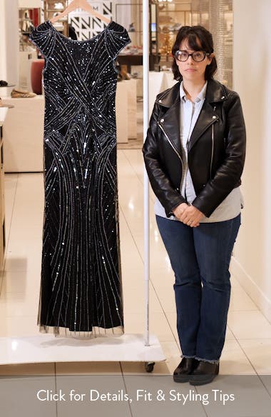 Pisarro Nights Beaded Cap Sleeve Cocktail Dress (Women) | Nordstromrack