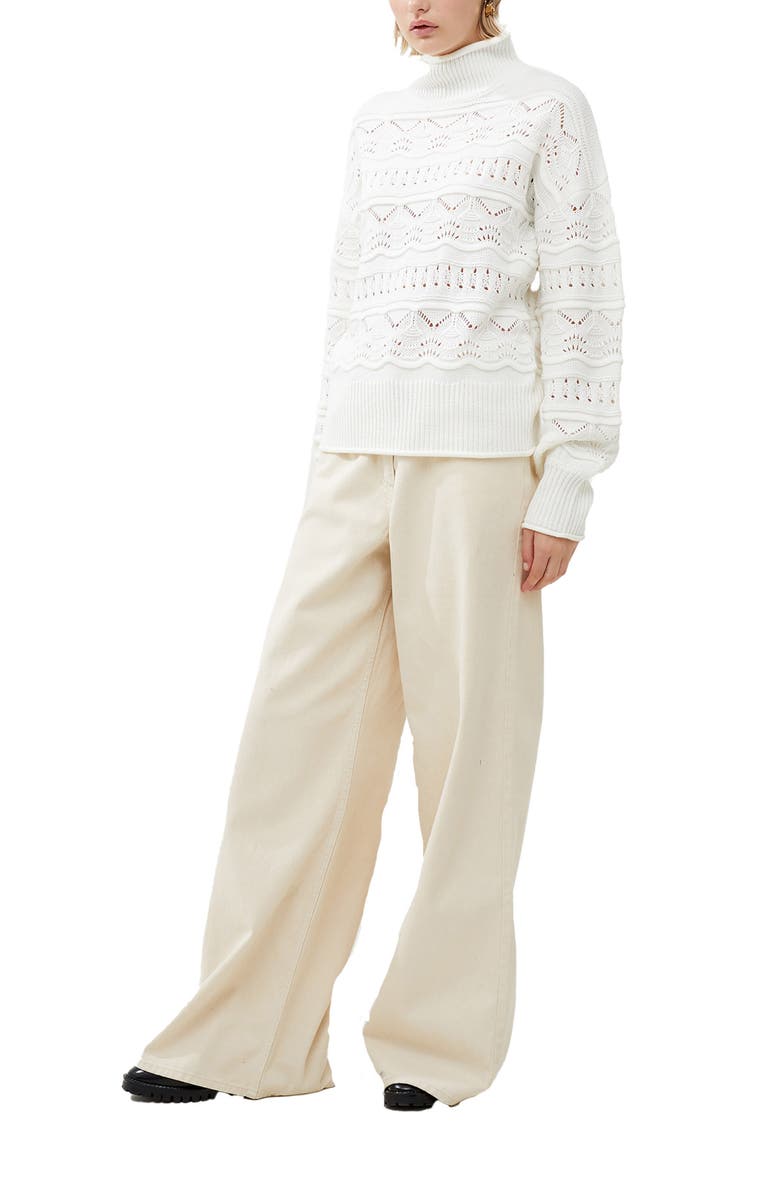 French Connection Linney Pointelle Stitch Turtleneck Sweater ...