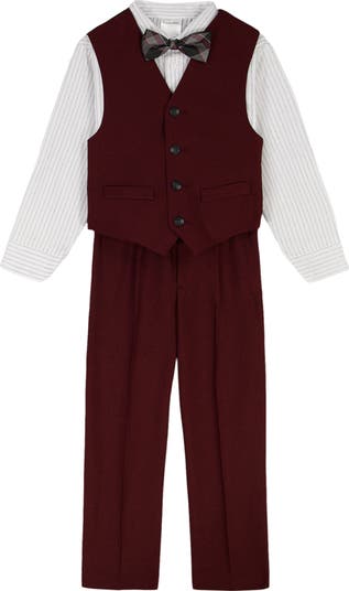 Calvin Klein Kids' Button-Up Shirt, Bow Tie, Vest & Pants Set ...
