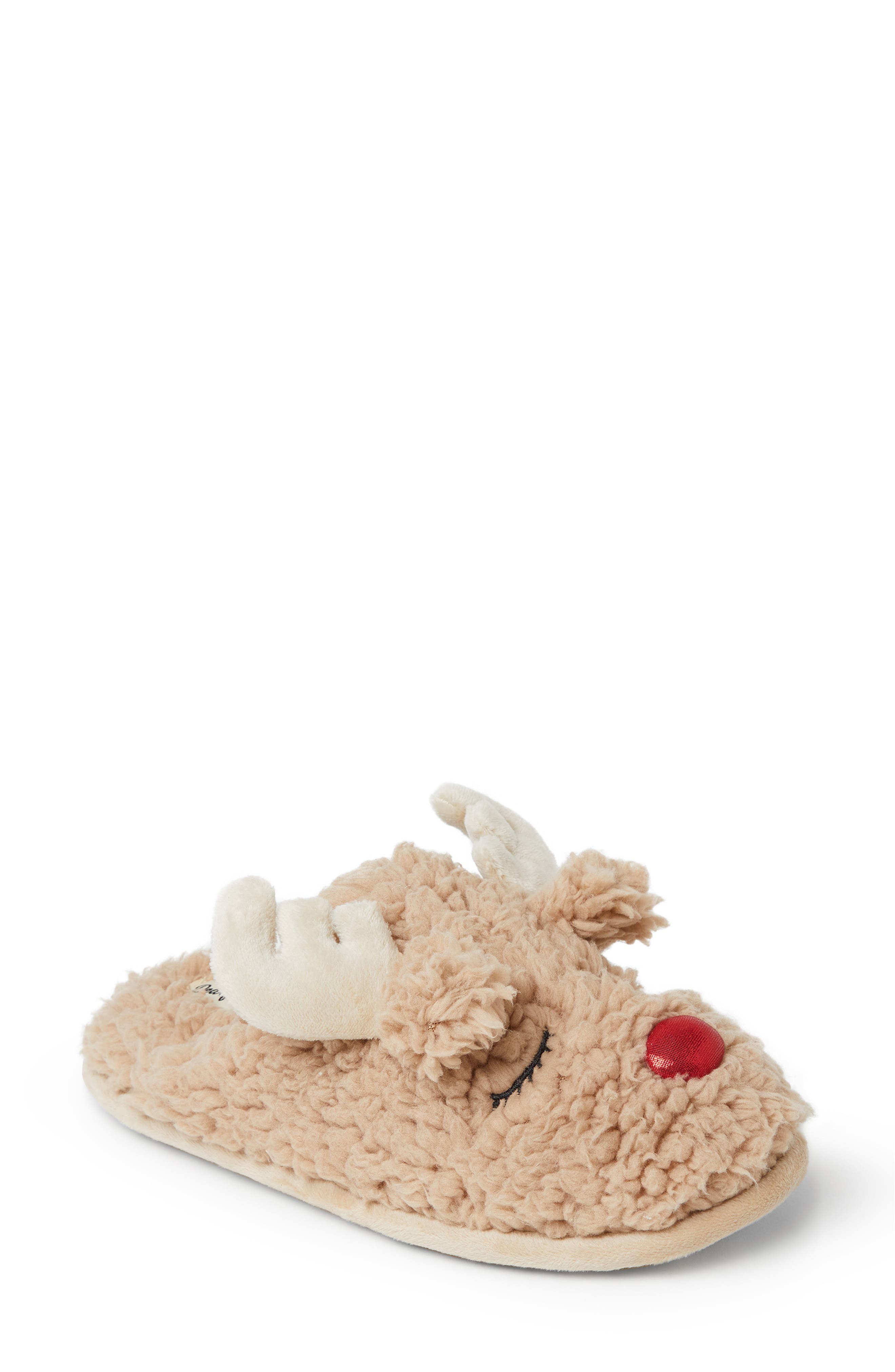 DEARFOAMS Faux Fur Reindeer Scuff Slipper (Women) | Nordstromrack