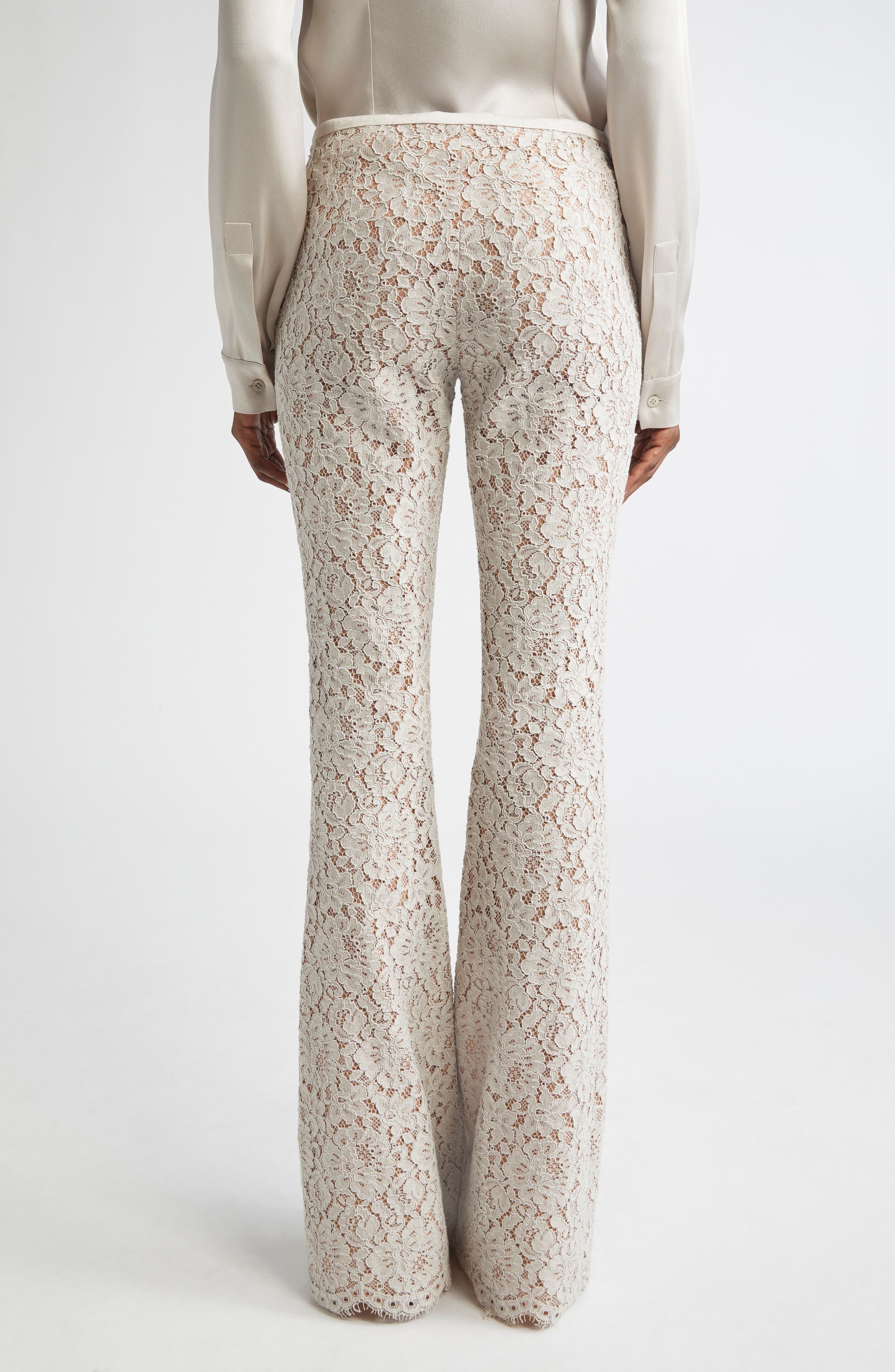 Michael Kors Collection Floral Lace Bootleg Pants | Nordstrom