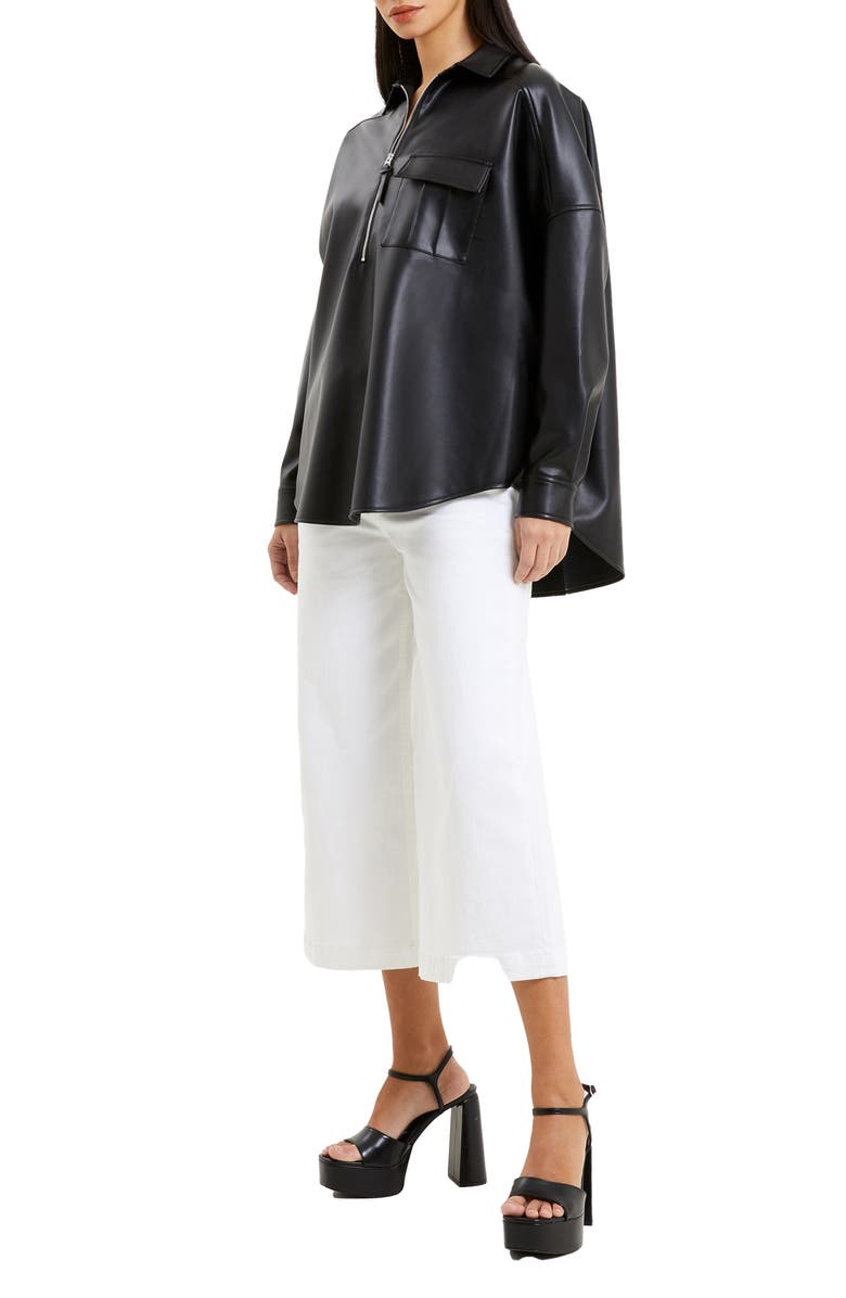 French Connection Crolenda Faux Leather Half Zip Pullover | Nordstromrack