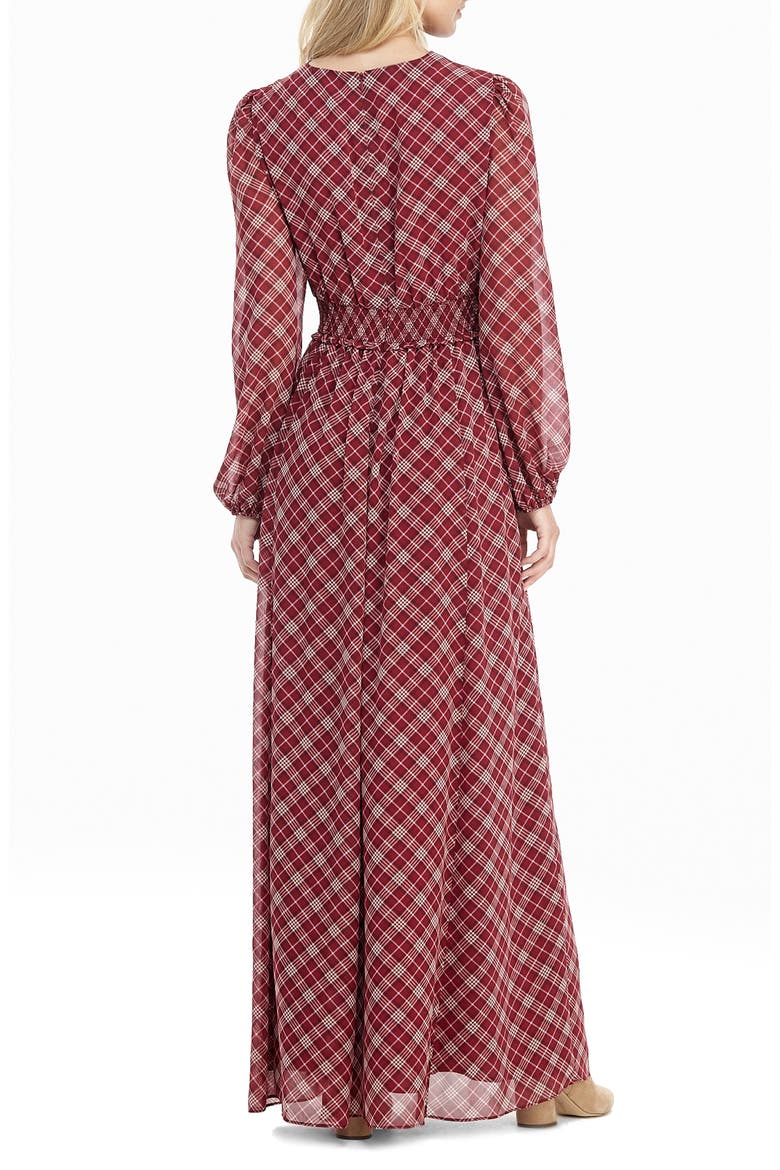 Robyn Plaid Long Sleeve Chiffon Maxi Dress (Women) | Nordstromrack