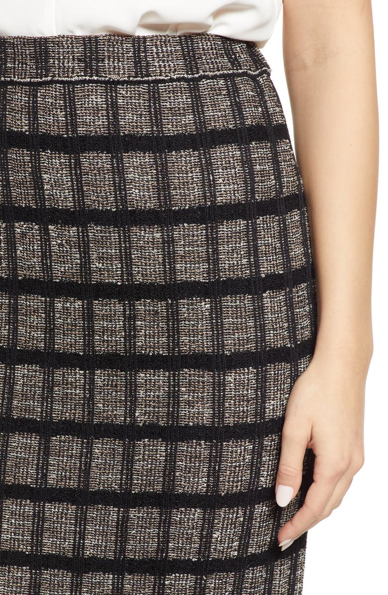 Ming Wang Check Tweed Knit Skirt | Nordstrom