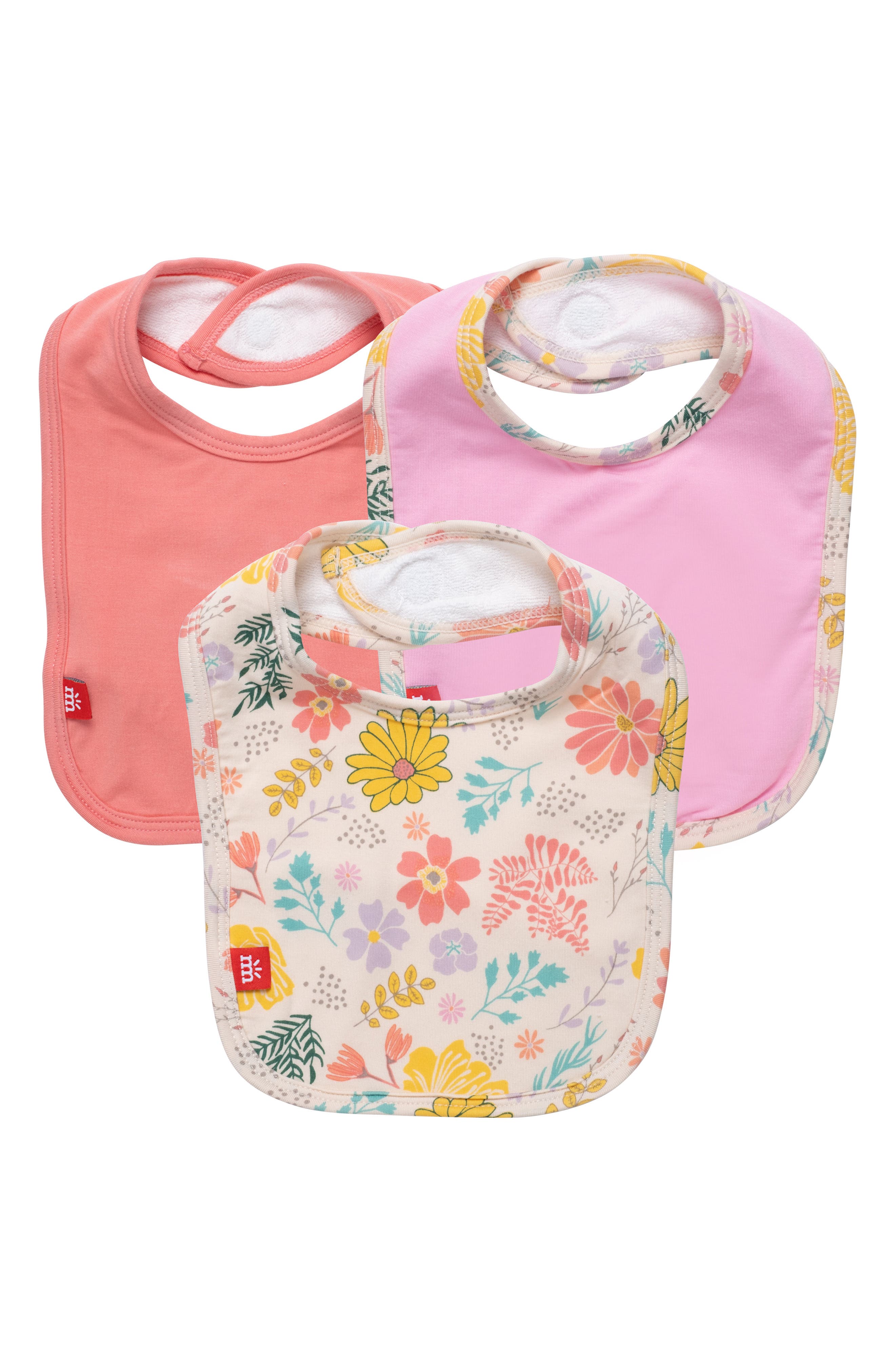 Magnetic Me Primrose 3-Pack Floral Trim Bibs | Nordstromrack