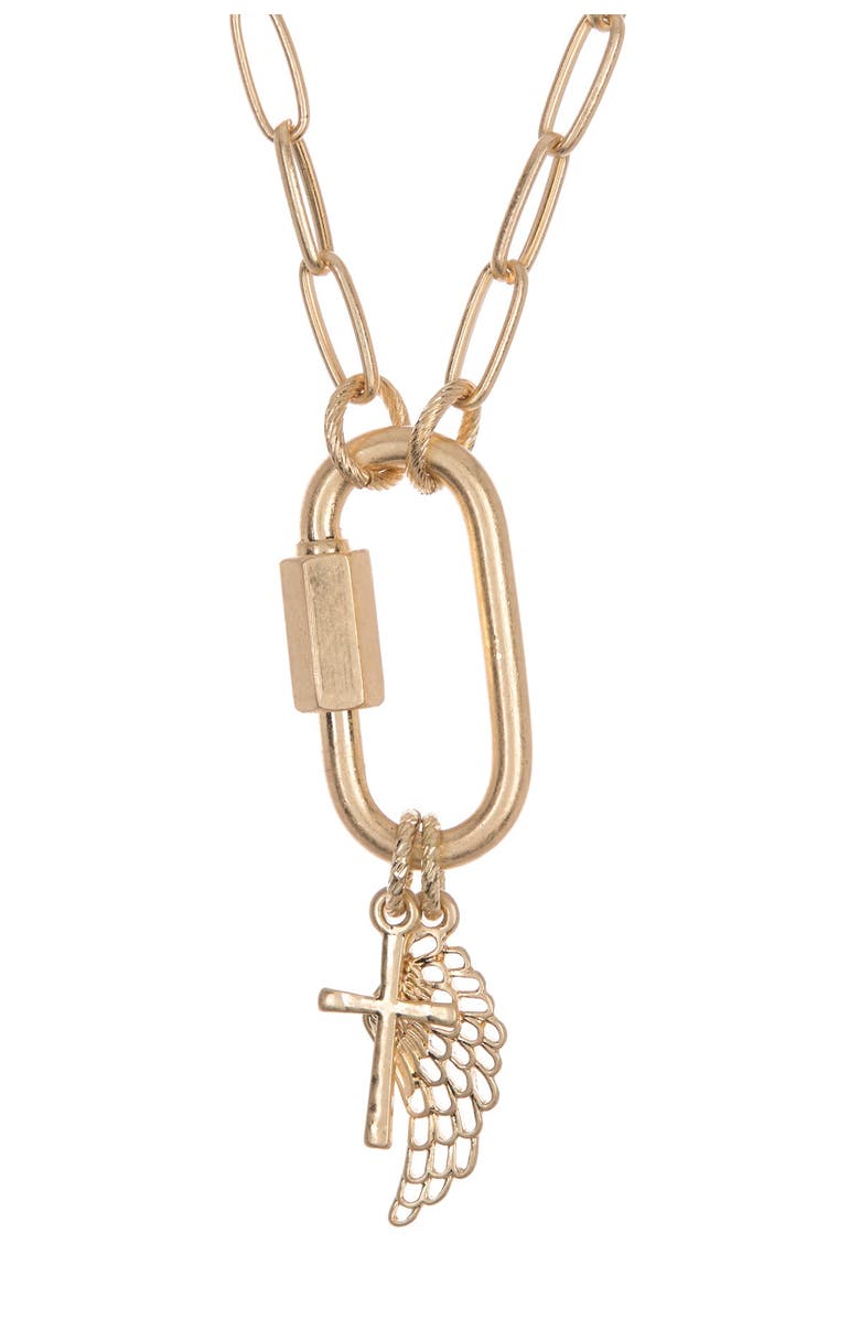 AREA STARS Cross & Angel Wing Charm Pendant Necklace | Nordstromrack