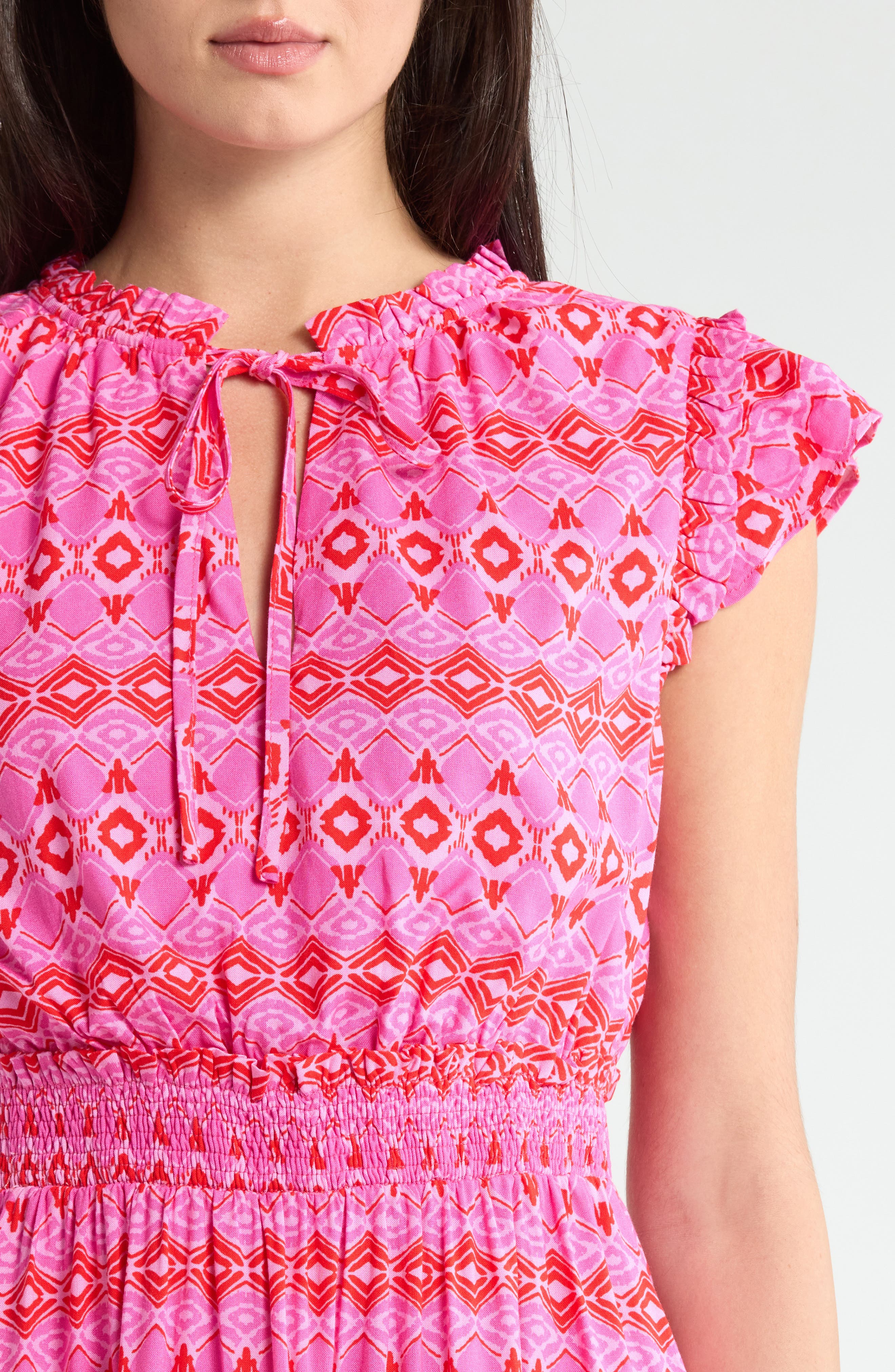 SUGARLIPS Mirany Ikat Toledo Tiered Minidress | Nordstrom