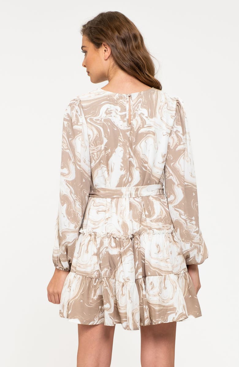 AUGUST SKY Marble Long Sleeve Minidress | Nordstromrack