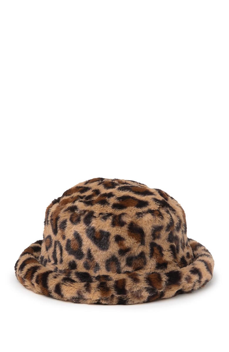 Steve Madden Leopard Print Faux Fur Bucket Hat | Nordstromrack