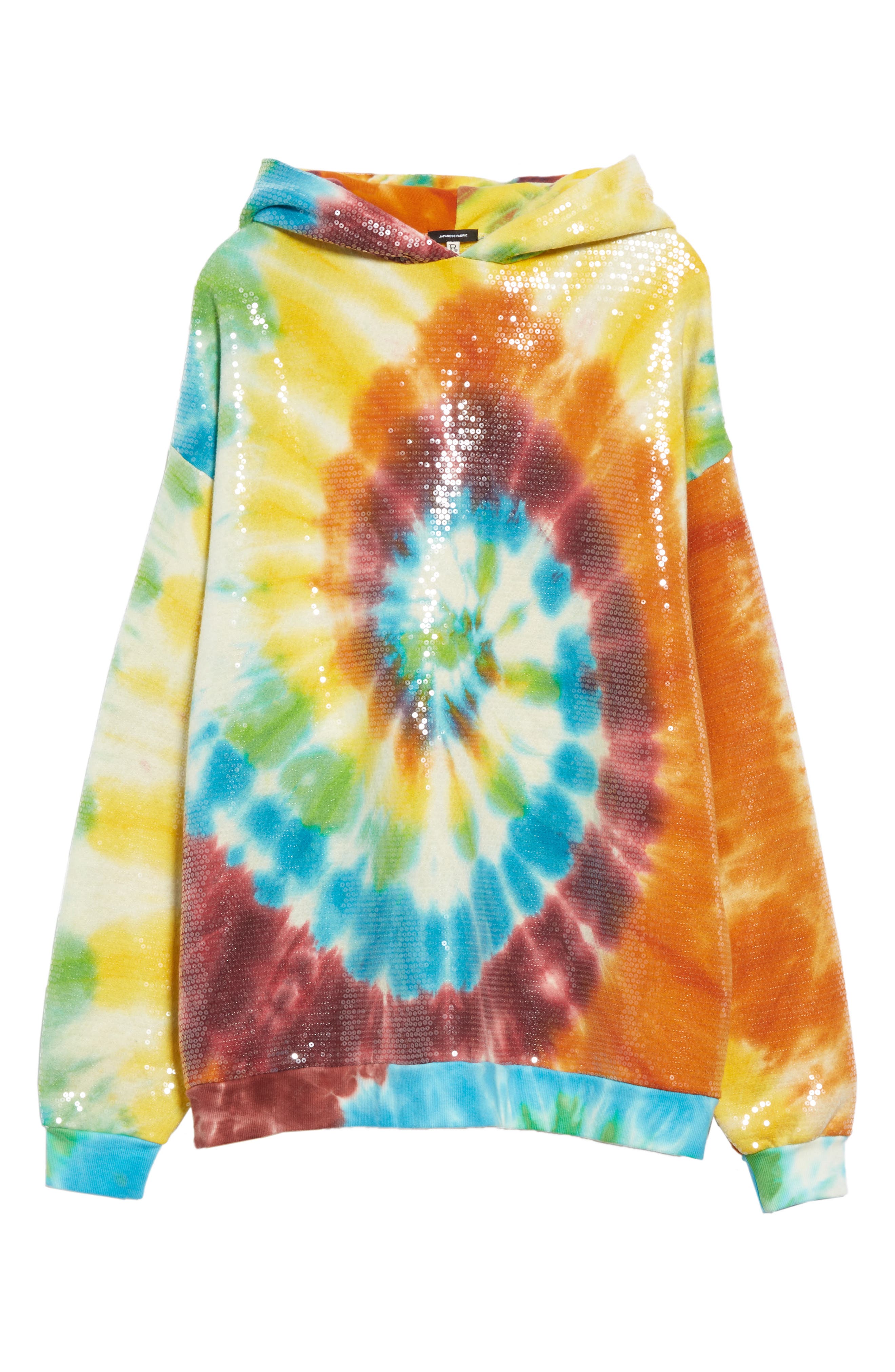 R13 Sequin Tie Dye Rainbow Hoodie | Nordstrom