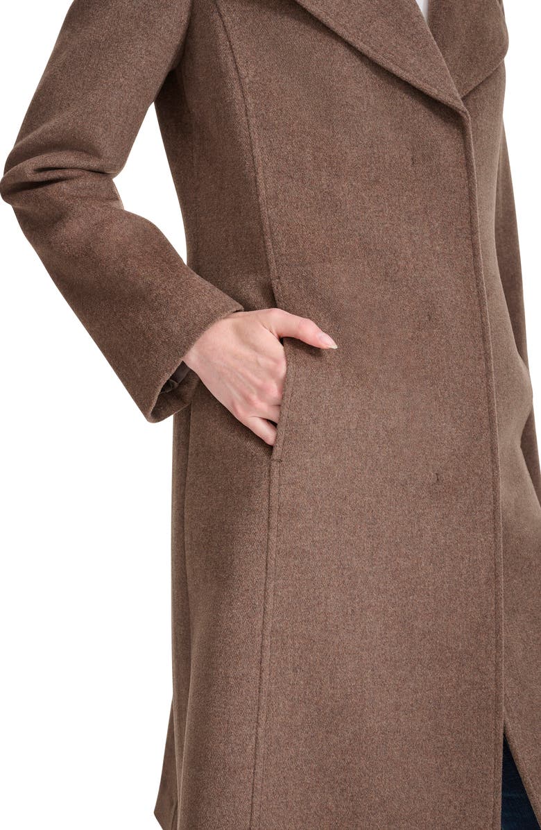 Cole Haan Signature Slick Shawl Lapel Mixed Media Wool Blend Coat ...