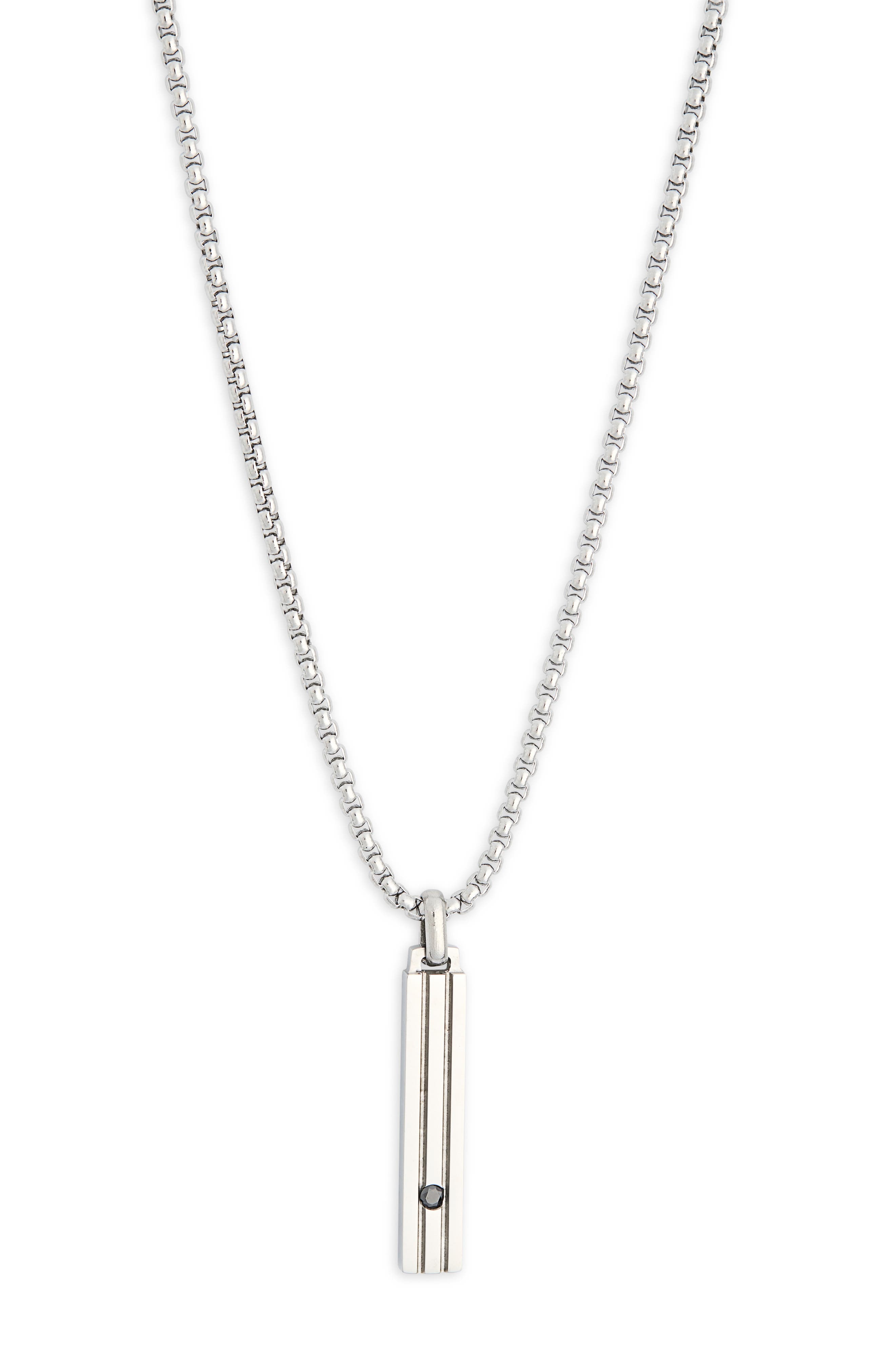 NORDSTROM RACK Men's Stainless Steel Bar Pendant Necklace | Nordstromrack
