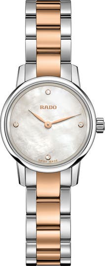 RADO Coupole Mother of Pearl & Diamond Bracelet Watch, 21mm - 0.008 ctw ...