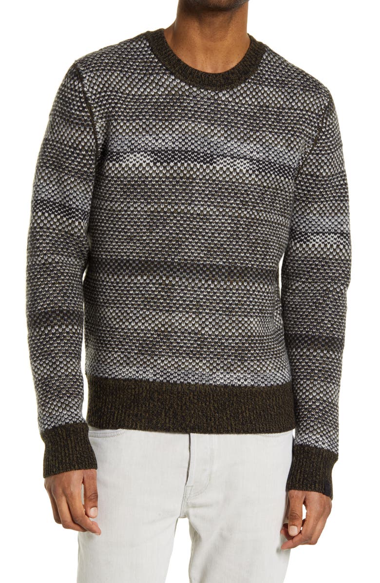 rag & bone Reversible Bird's Eye Wool Crewneck Sweater | Nordstromrack