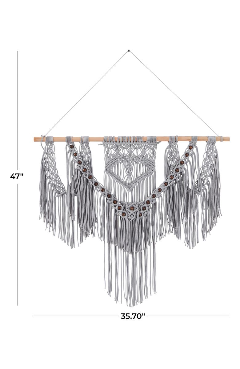 GINGER BIRCH STUDIO Gray Cotton Intricately Weaved Macrame Wall Decor ...