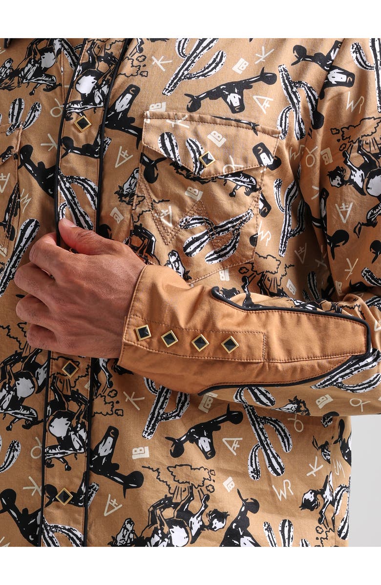 Wrangler x Leon Bridges Western Print Snap-Up Shirt | Nordstrom