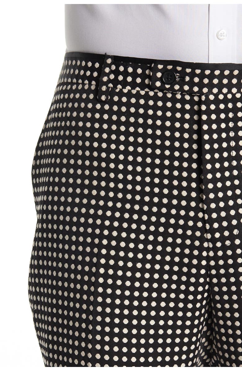 PAISLEY AND GRAY Black White Polka Dot One Button Shawl Lapel Slim Fit ...