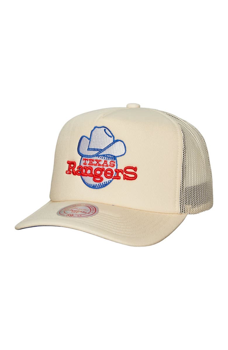 Mitchell & Ness Men's Mitchell & Ness Cream Texas Rangers Cooperstown ...