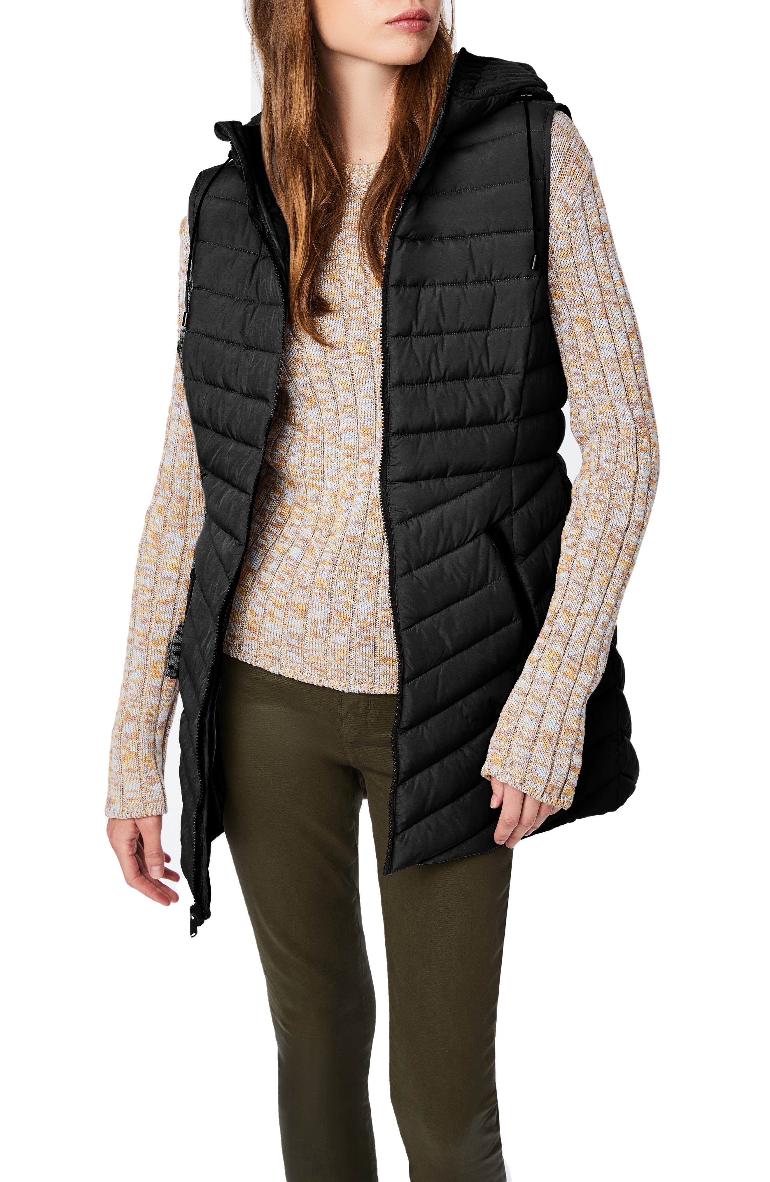 Bernardo Hooded Long Puffer Vest | Nordstromrack