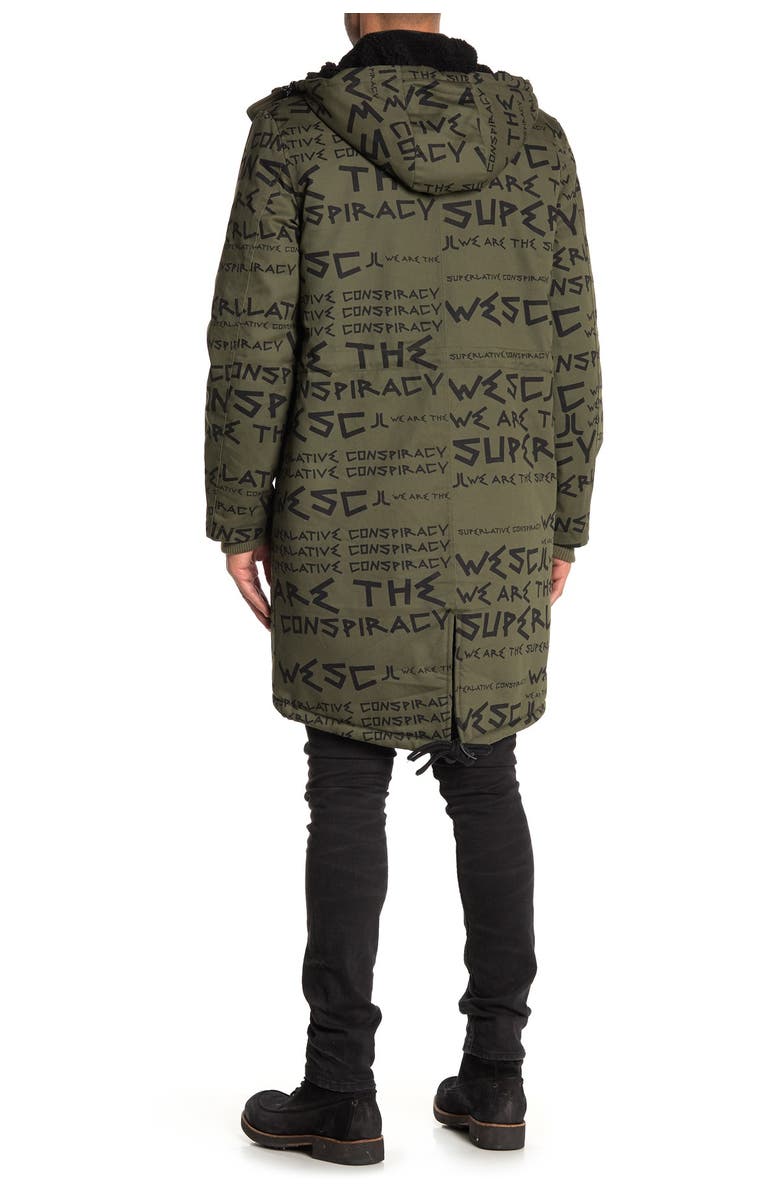 WeSC Print Fleece Lined Fishtail Parka | Nordstromrack