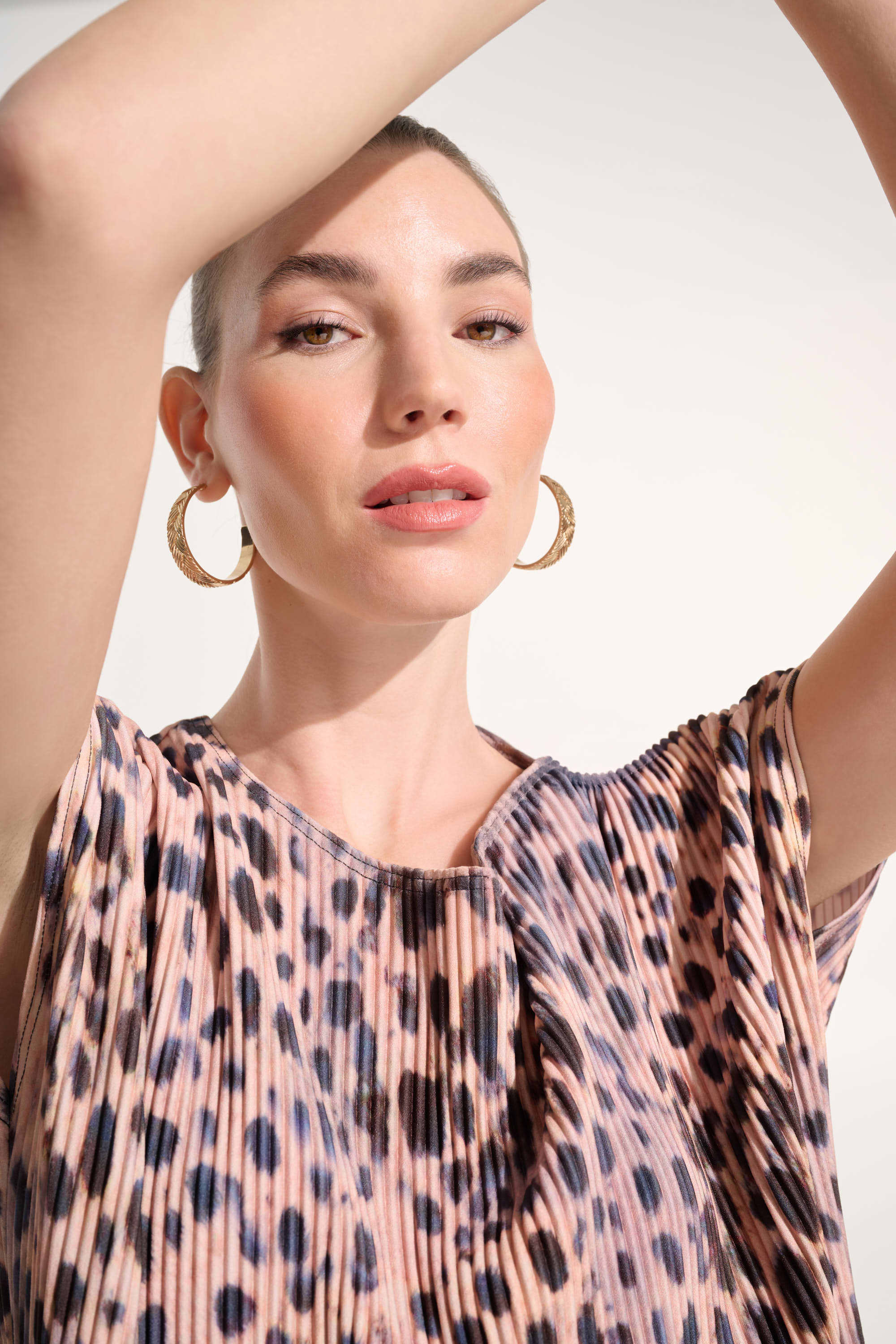 Joseph Ribkoff Pleated Scuba Crepe Animal Print Cocoon Top | Nordstrom