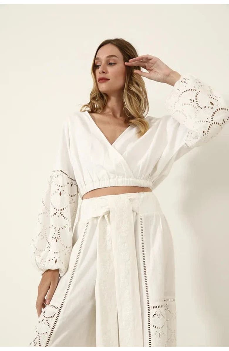 GUADALUPE DESIGN Leyenda Cross Blouse | Nordstrom