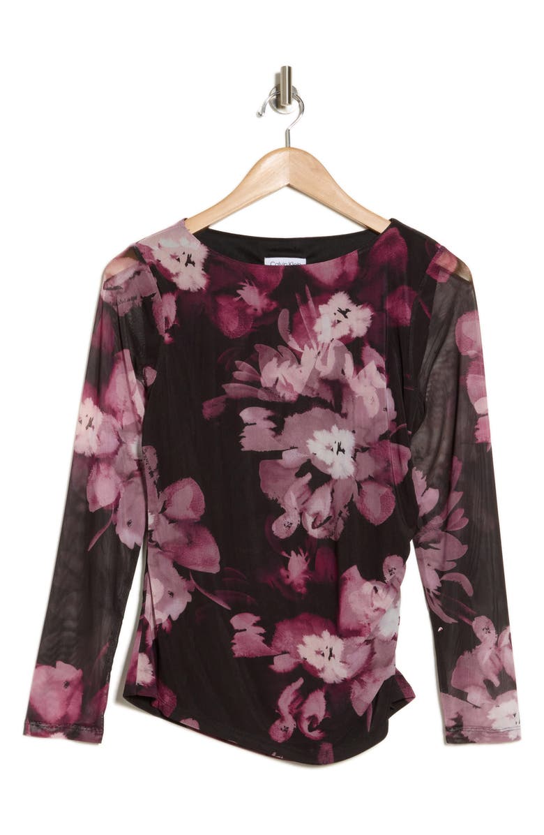 Calvin Klein Floral Mesh Top | Nordstromrack